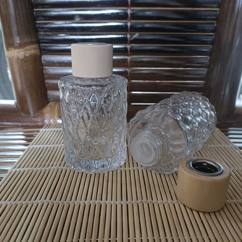 Jual Botol reed diffuser 100ml Ukir tutup kayu round lid / botol ...