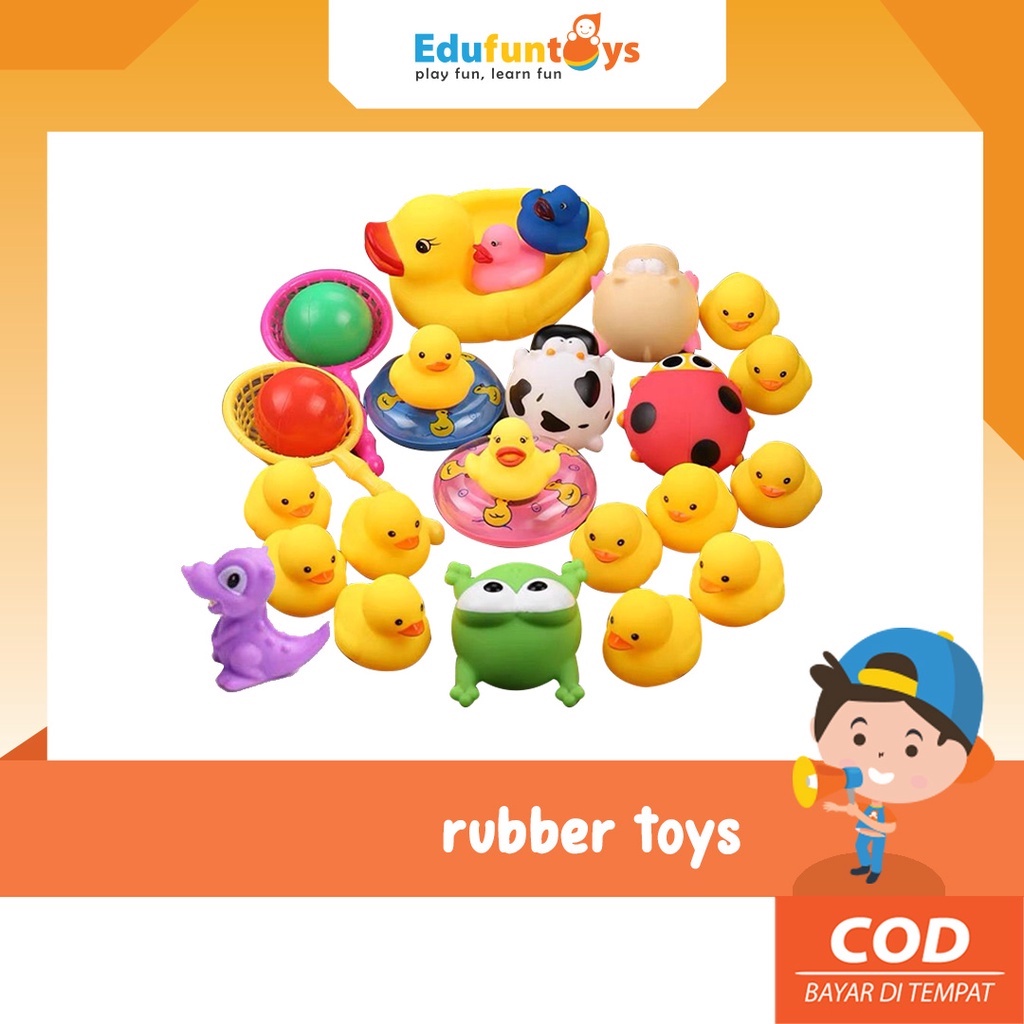 Jual Edufuntoys - RUBBER ANIMAL SET/ mainan mandi bebek bayi isi 6 ...