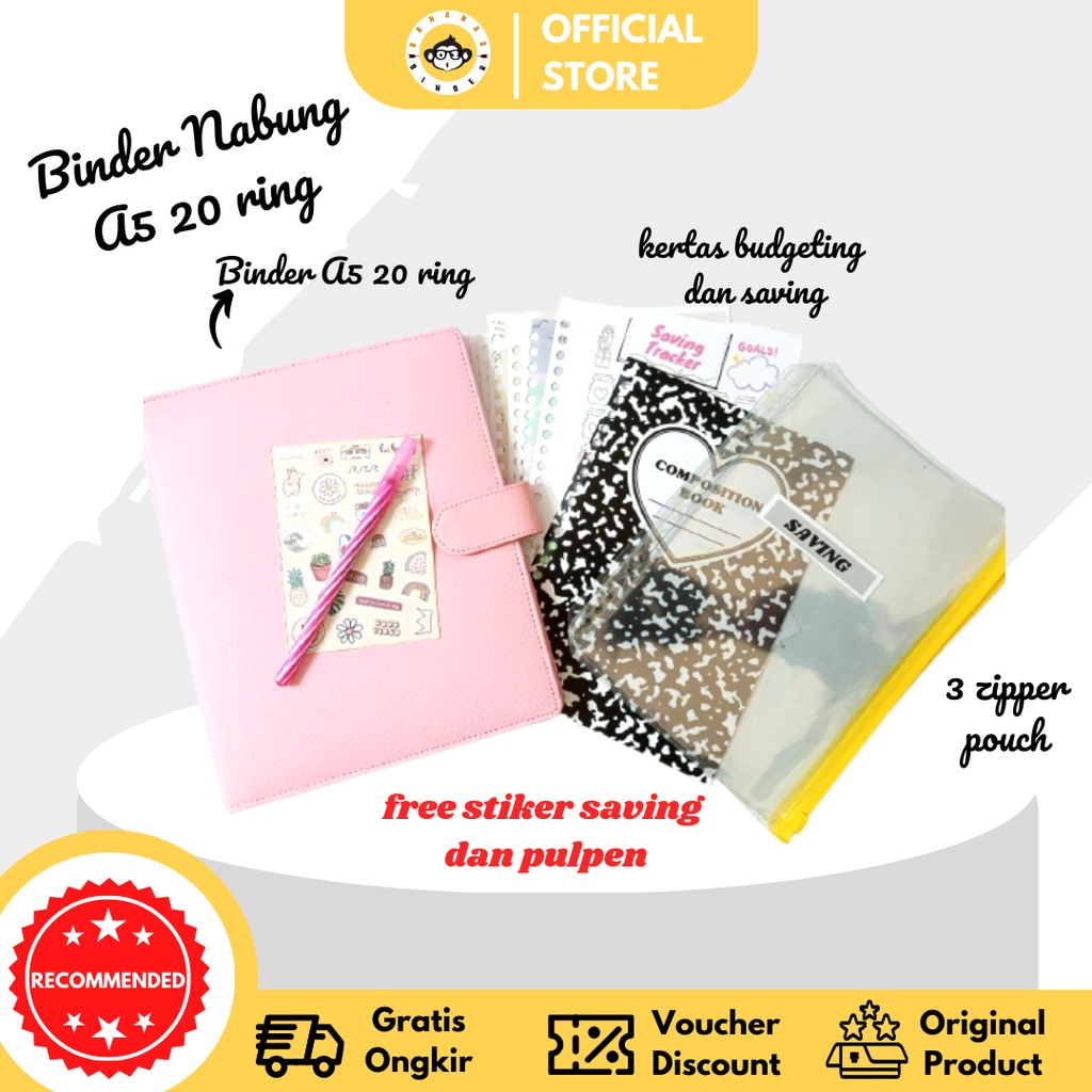 Jual Binder Nabung A5 Paket Kombo Warna Polos Special A5 20 Ring ...