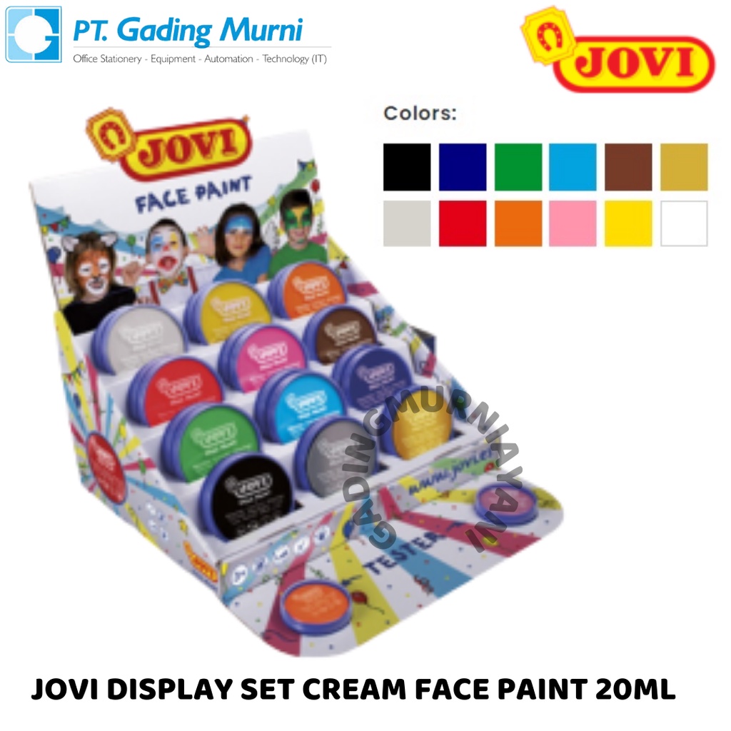 Jual JOVI DISPLAY SET CREAM FACE PAINT 20ML 24 JARS 12 COLORS | Shopee ...