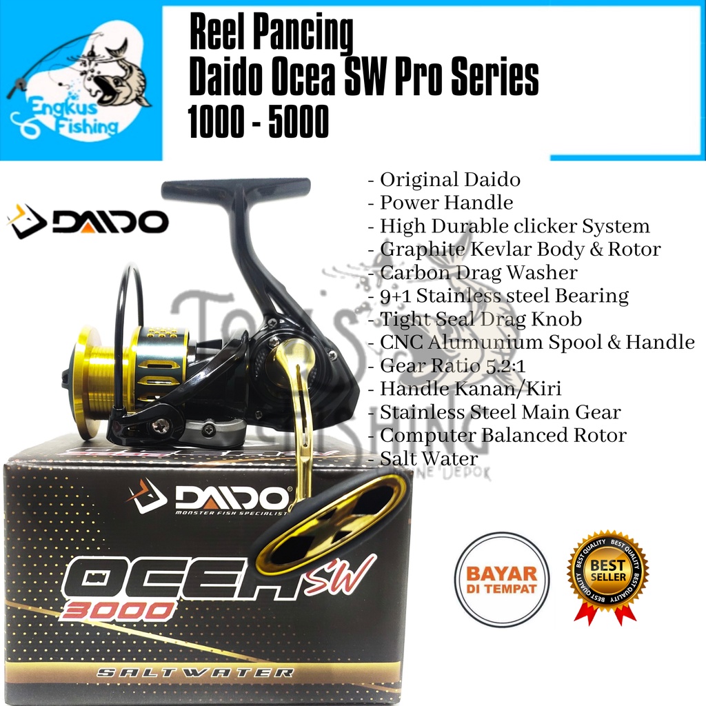 Jual Reel Pancing Daido Ocea SW Pro Series 1000 - 5000 (9+1Bearing ...