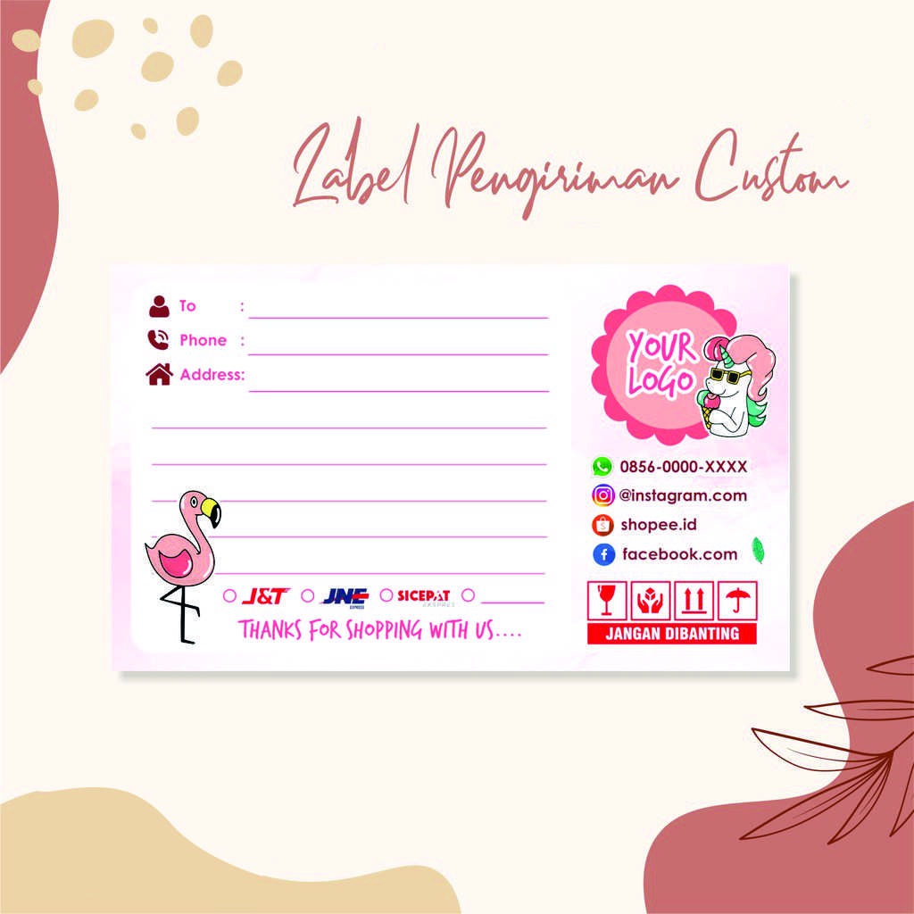 Jual LABEL PENGIRIMAN OLSHOP CUSTOM | Shopee Indonesia