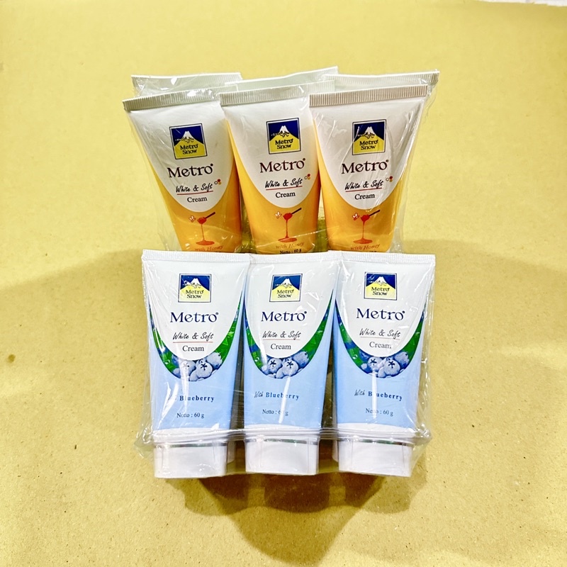 Jual (6 pcs) Metro Snow White & Soft Cream Kemasan Tube 60gr | Shopee ...