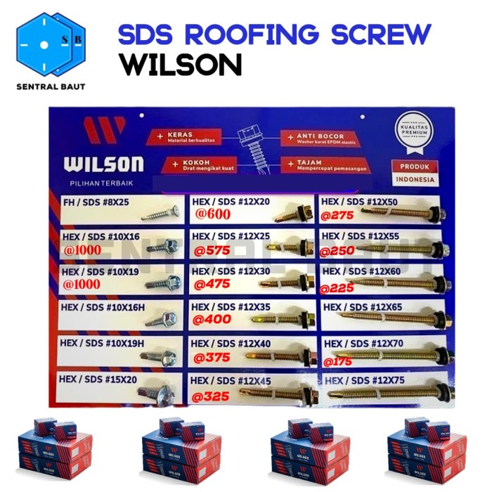 Jual Skrup Baja Ringan / SDS Roofing Screw WILSON | Shopee Indonesia
