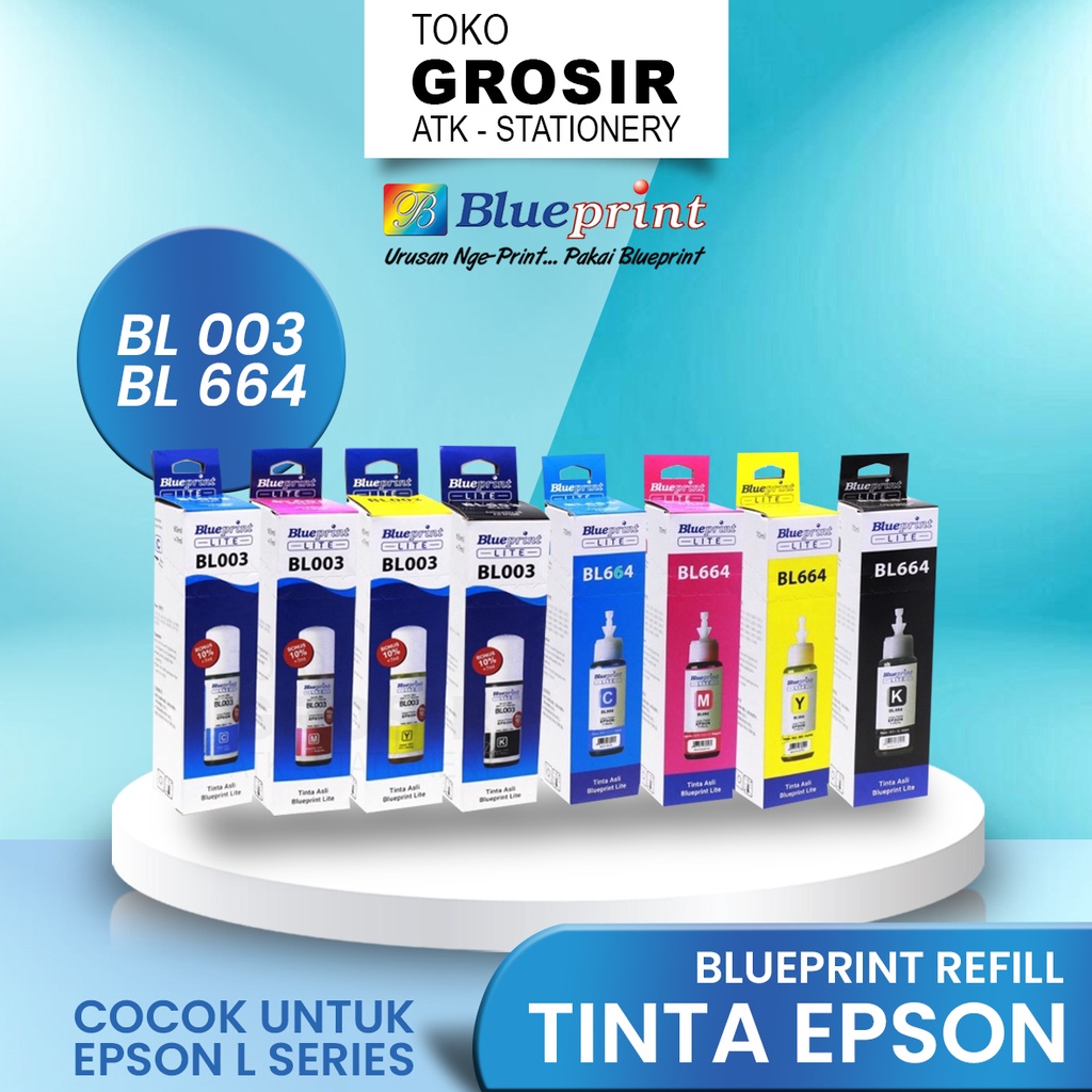 Jual Tinta Epson 664 70 ml Ink Refill for Printer L Series L120 L210 L220 L360 L310 BLUEPRINT ...