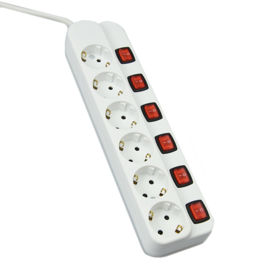 Jual Krisbow Stop Kon tak 6 Socket Dengan Tombol On/off Kr-4368 Putih ...