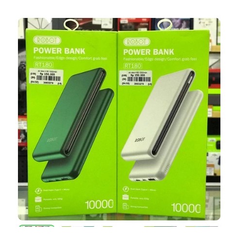 Jual POWER BANK fast charging ROBOT RT180 10000mah dual output | Shopee ...