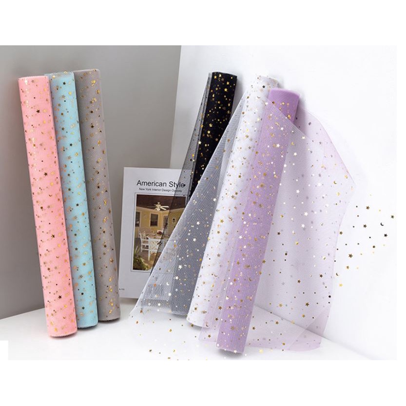 Jual MS2 STAR Kertas Buket Jaring Roll Motif Bintang Bulan/Flower ...