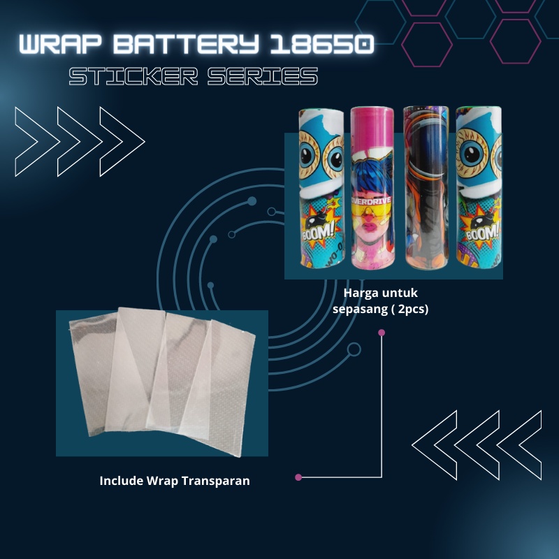 Jual Syifaonlinestore - Wrap Battery Sticker Series 18650 Stiker Batre ...