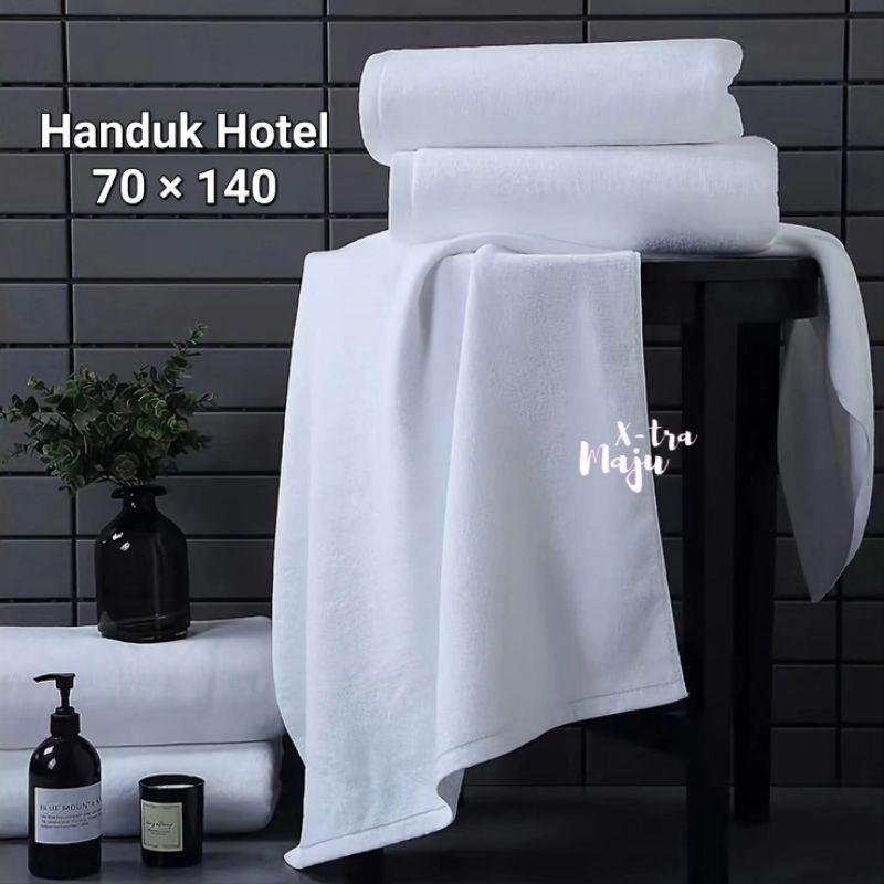 Jual Handuk Polos Hotel ukuran 70x140cm Handuk Mandi MERESAP - PUTIH ...