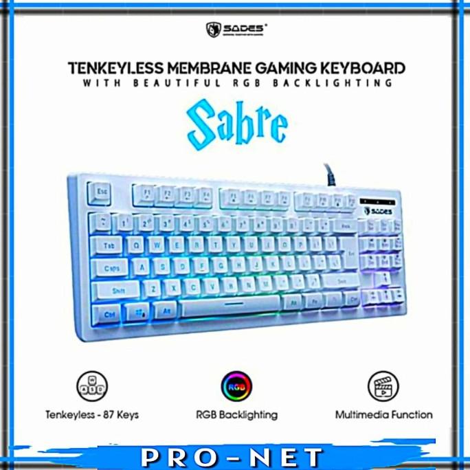 Jual Keyboard Gaming Sades Tkl Rgb Sabre Warna Putih Dan Hitam | Shopee ...