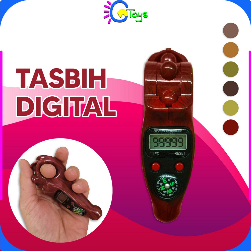 Jual CR-C582 Tasbih Digital Motif Kayu Led + Kompas / Tasbih Kayu Alat ...
