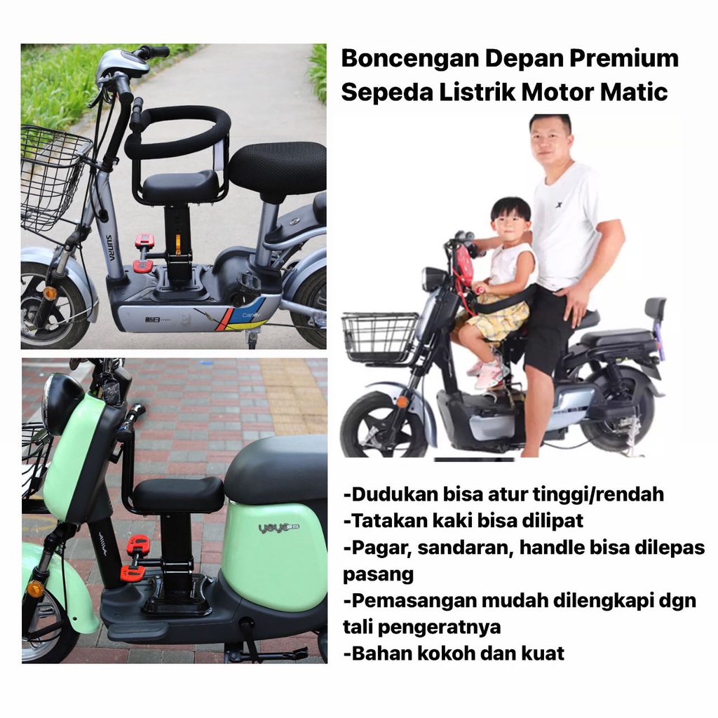 Jual Boncengan Anak Depan Premium untuk Sepeda Listrik dan Motor Matic ...