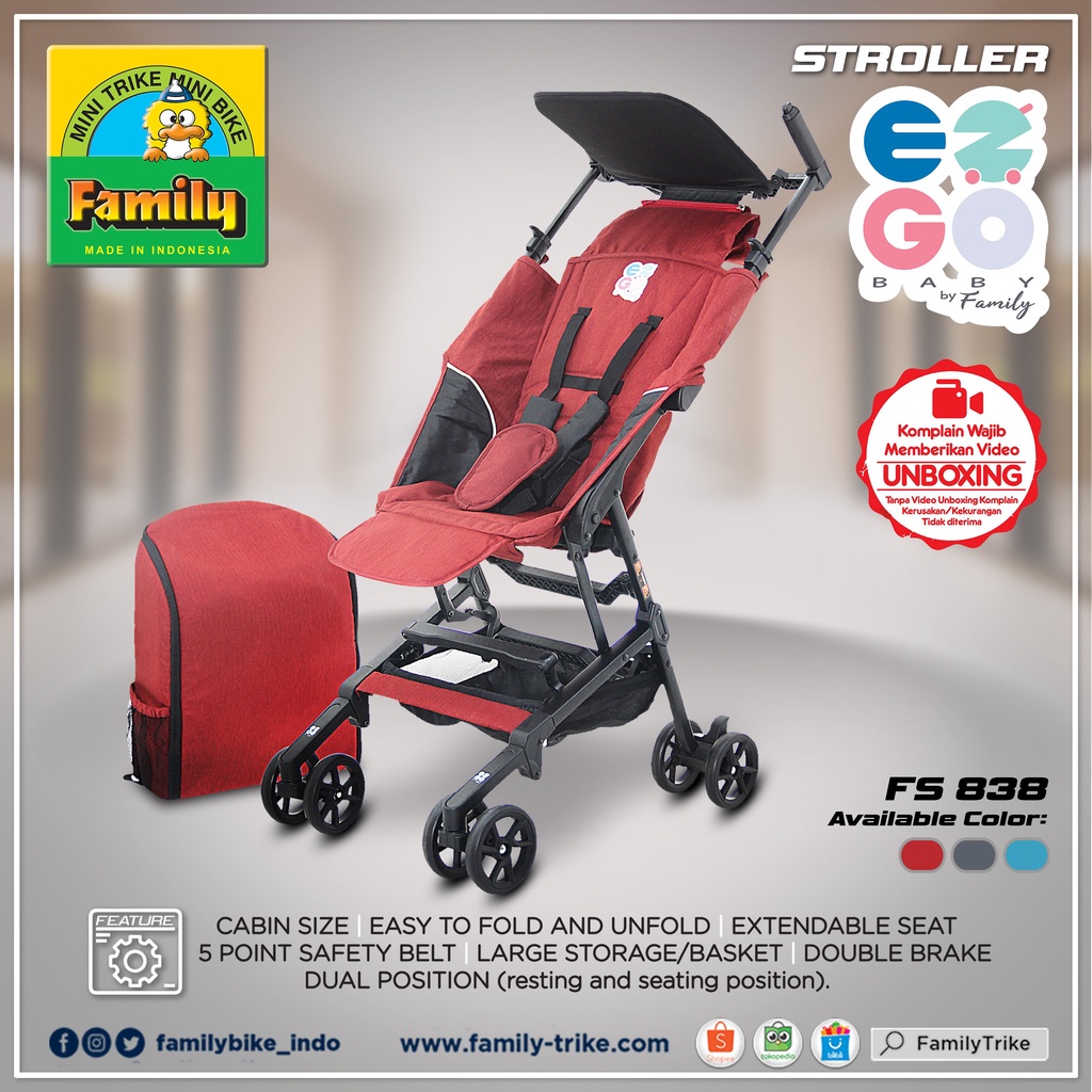 Jual STROLLER / KERETA DORONG BAYI FAMILY EZ GO FS 838 | Shopee Indonesia