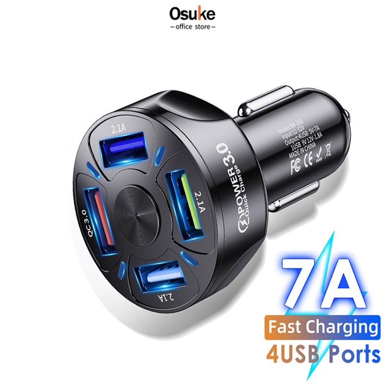 Jual OSUKE BK358 Car Charger Fast Charger Colokan Mobil- 2/3/4/5/6 Port ...