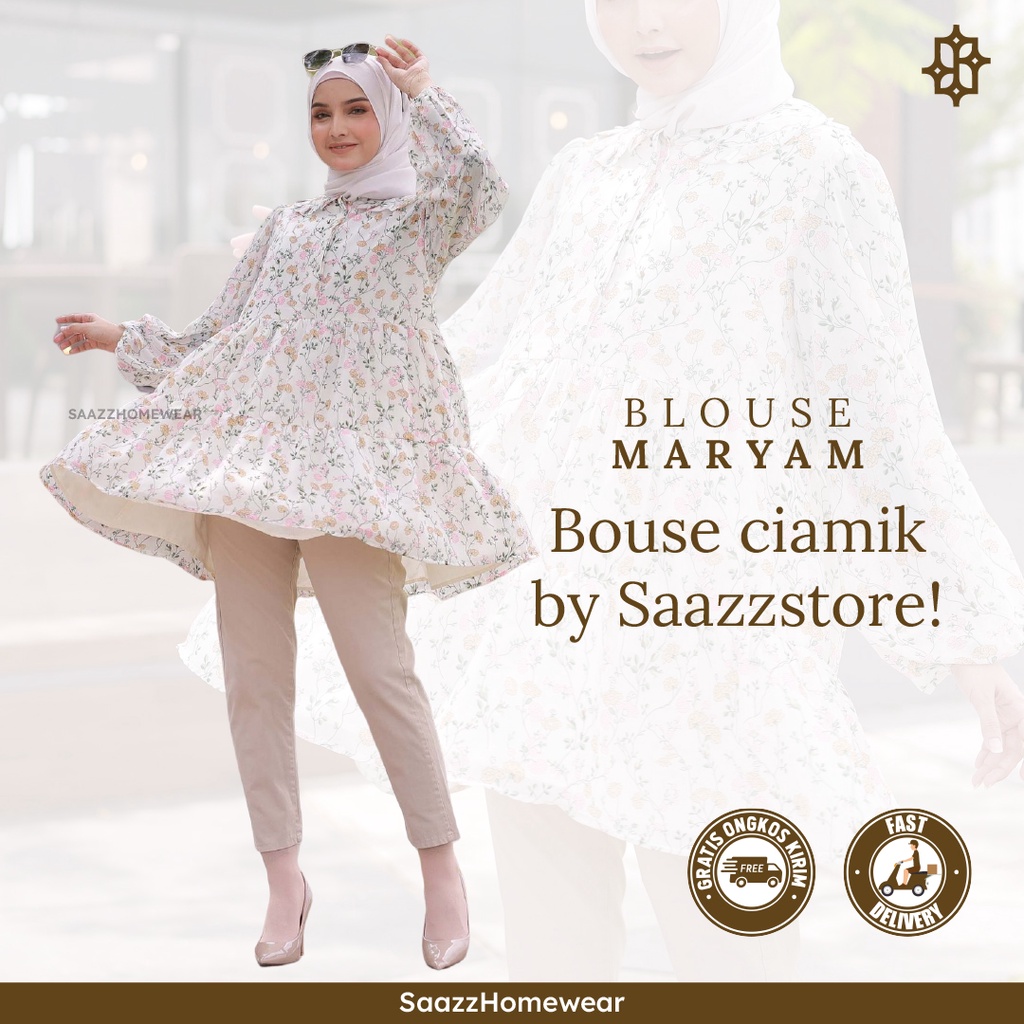 Jual SAAZZ Blouse Maryam Pakaian Baju Motif Bunga Atasan Wanita Outfit ...