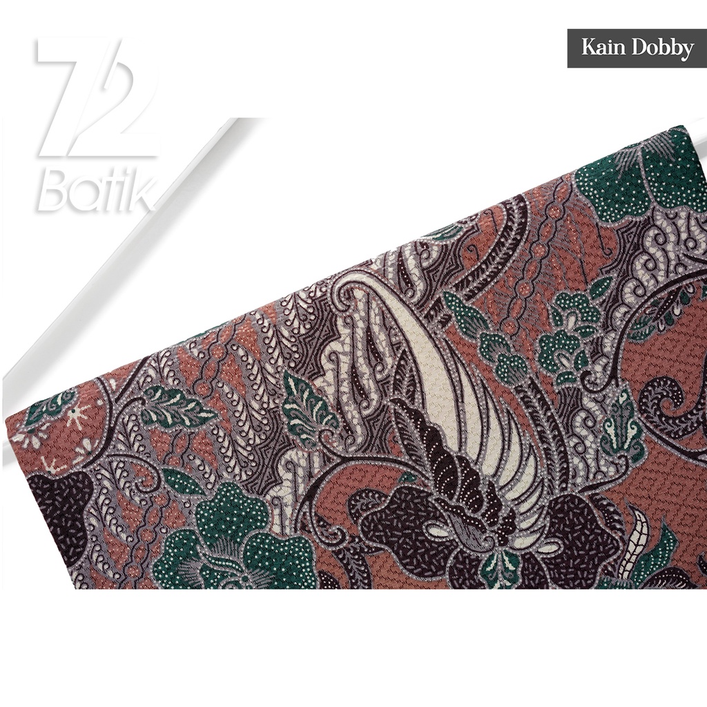Jual KAIN BATIK PREMIUM Dobby Motif Sayap Kawung Warna Coklat Putih ...