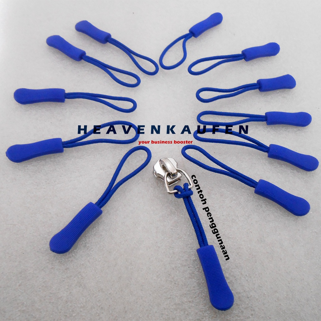Jual Zipper Puller Tali Variasi Tarikan Kepala Resleting Warna Biru ...