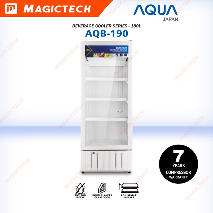 Jual SHOWCASE AQUA 3 RAK AQB-190 DISPLAY COOLER 190L LOW WATT | Shopee ...