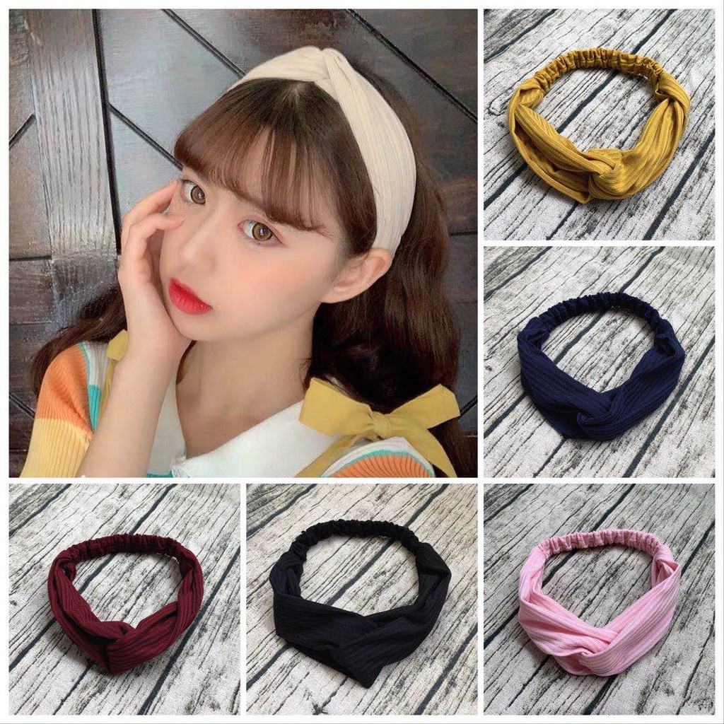 Jual Bando Bandana Lucu / Bando Bandana Kain Motif Ala Korea bludru ...