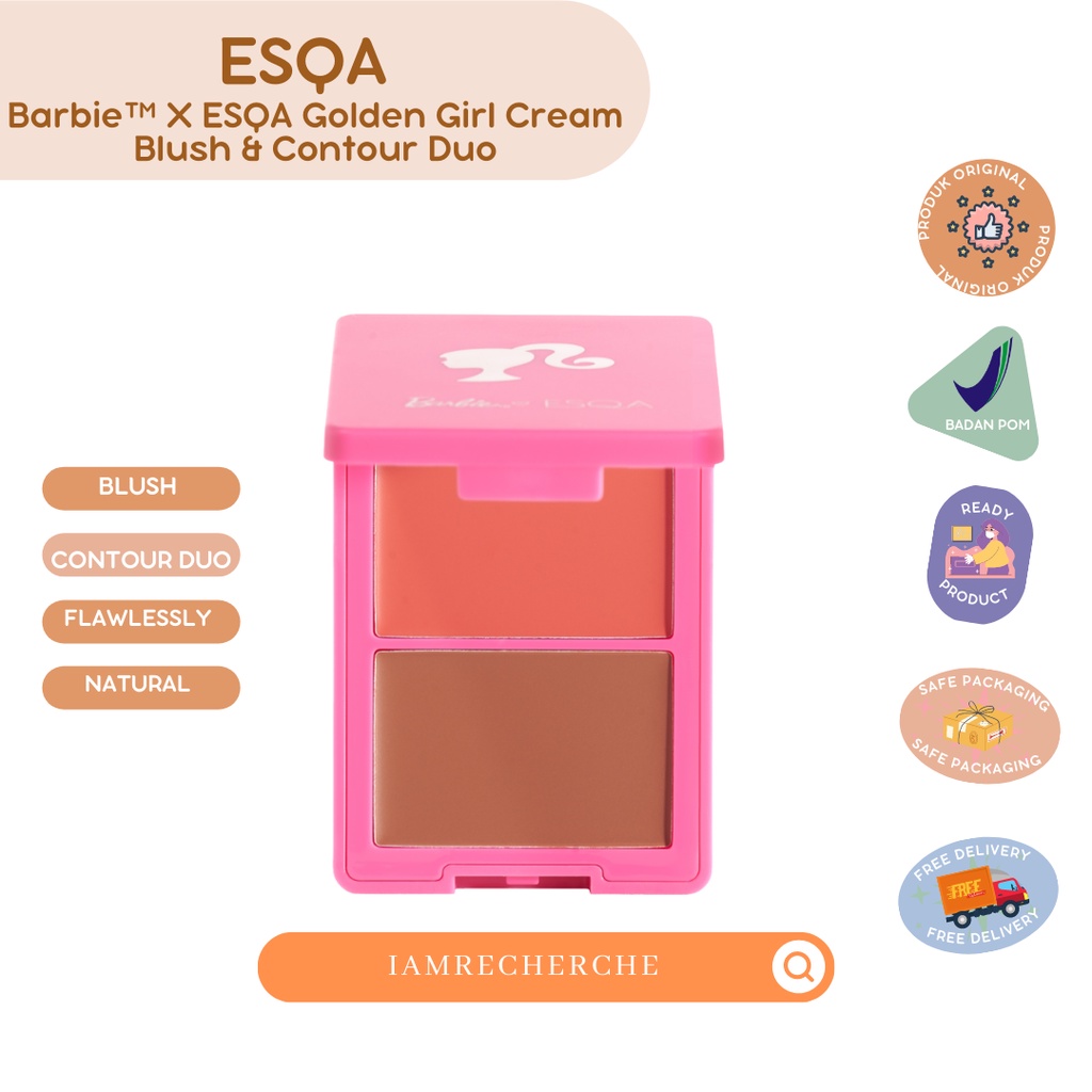 Jual ESQA Barbie™ X ESQA Golden Girl Cream Blush & Contour Duo | Shopee ...