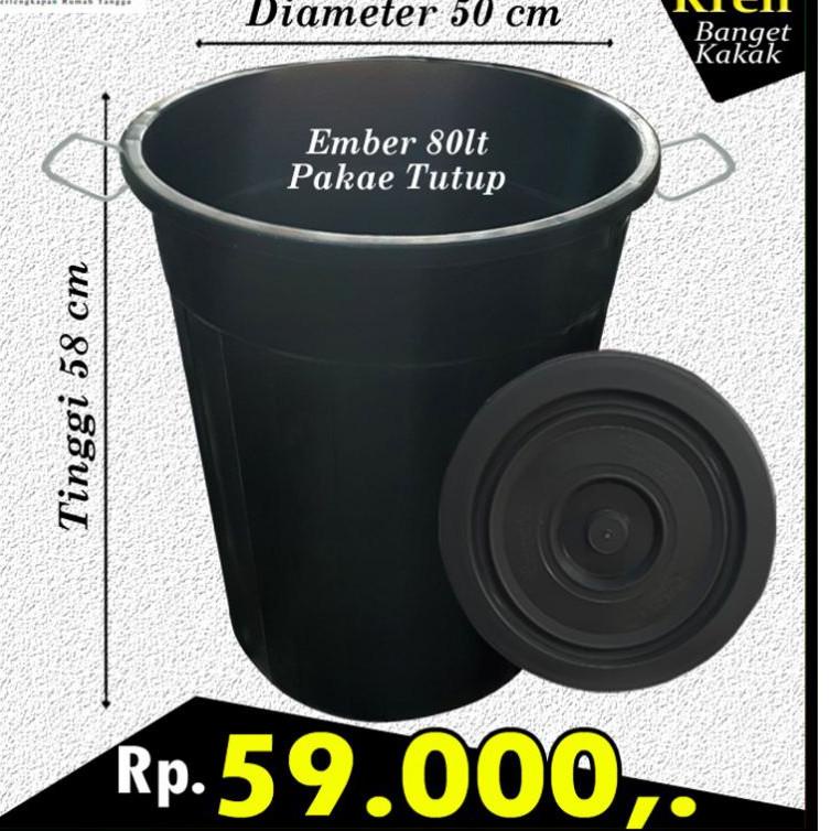 Jual Harga Termuraah Ember jumbo 80 liter, Ember air tutup, Polaris ...