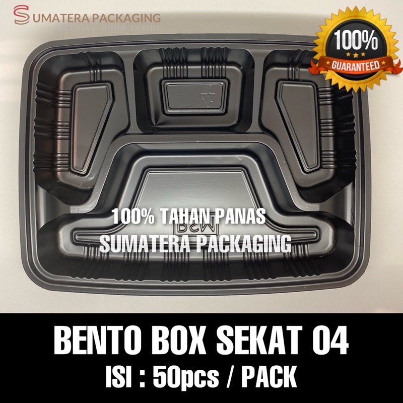 Jual Bento box 4 sekat 04 BSM isi 50pcs per pack tahan panas tebal ...