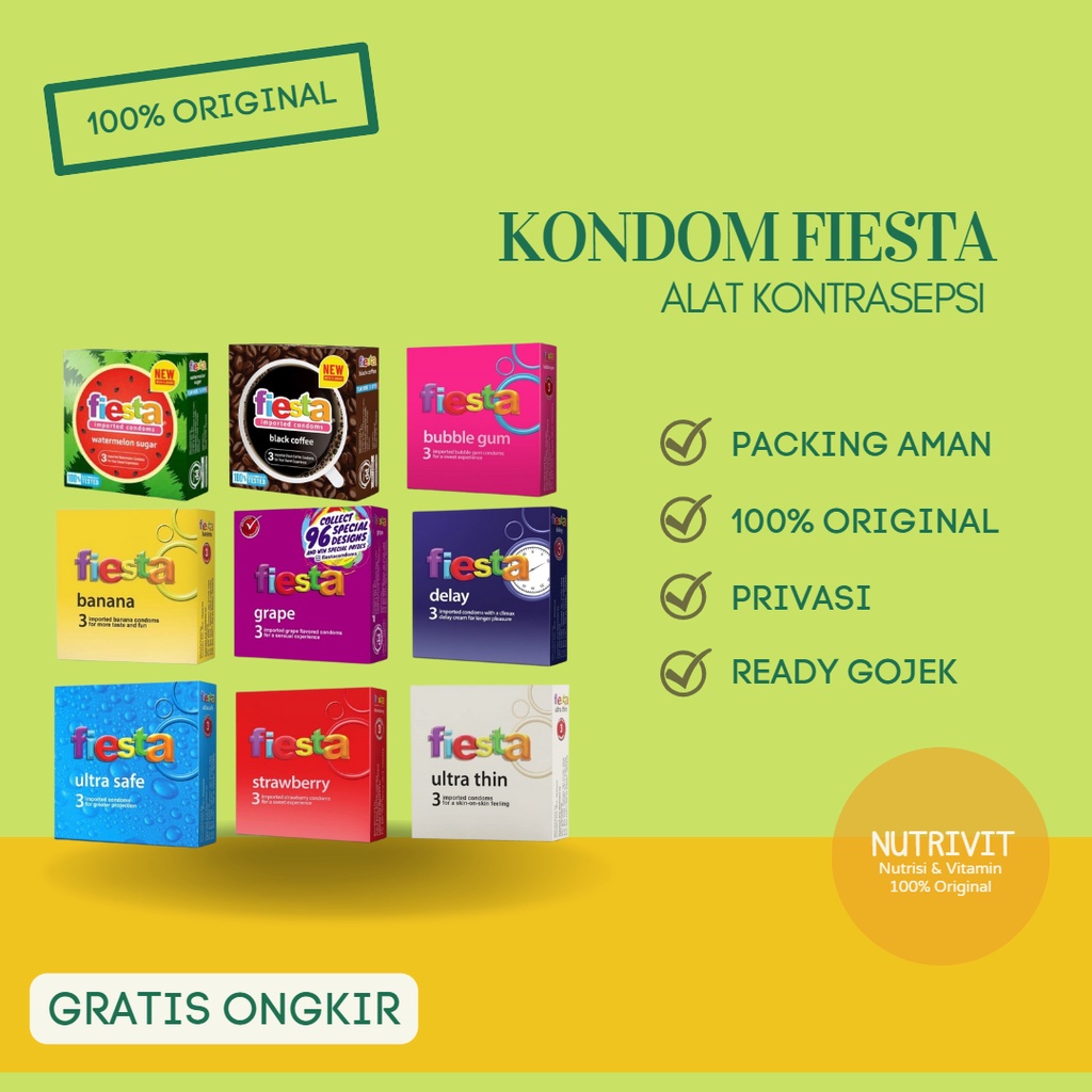 Jual Fiesta Kondom All Varian - 1 Pack isi 3 pcs | Shopee Indonesia