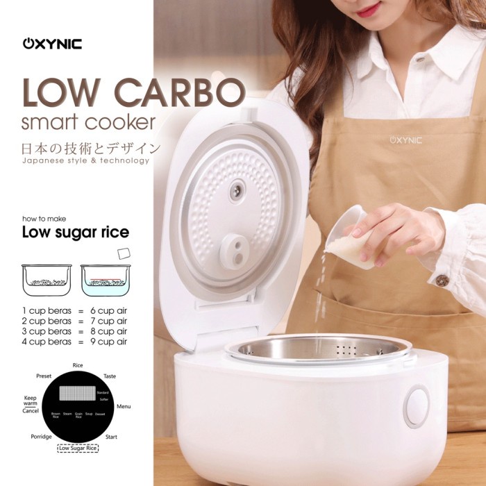 Jual Oxynic Low 4 Liter Carbo Rice Cooker Smart 4L Low Sugar 600W ...