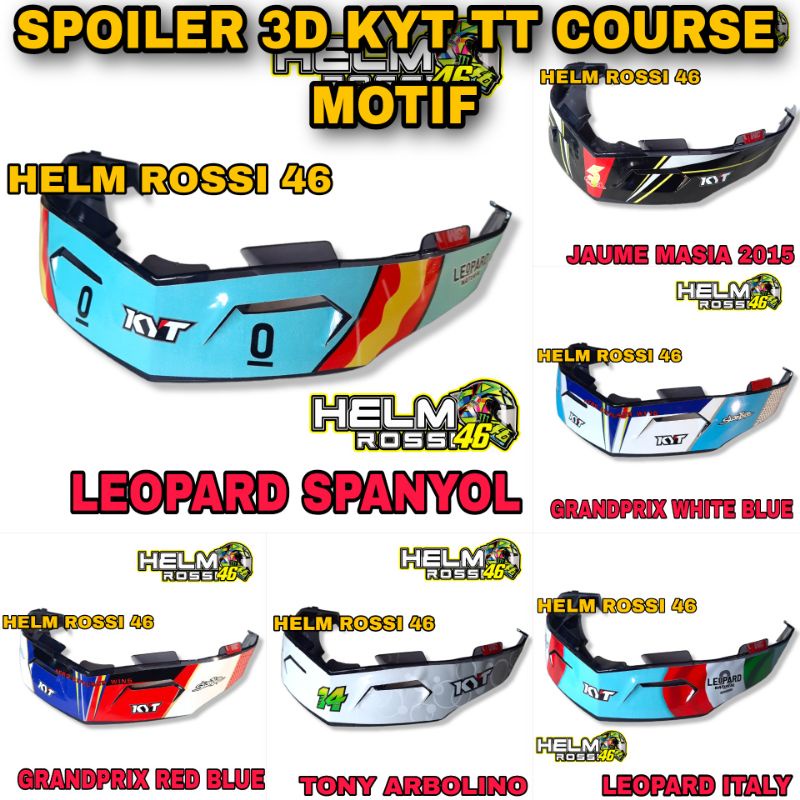 Jual Spoiler 3D KYT TT COURSE TTC Motif Dalla Porta Leopard Jaume Masia ...