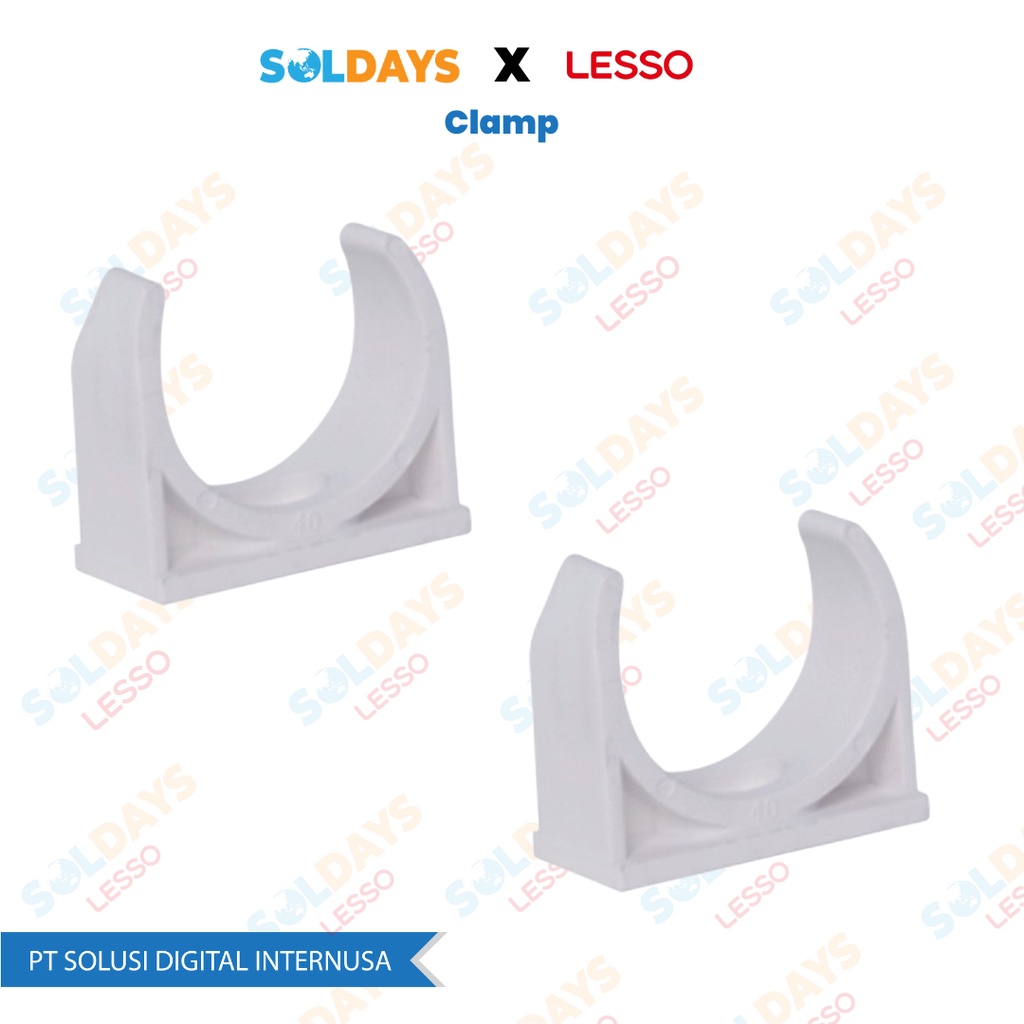 Jual Lesso PVC Conduit Clamp dn20 / Penjepit Pipa Listrik Klem 20mm ...