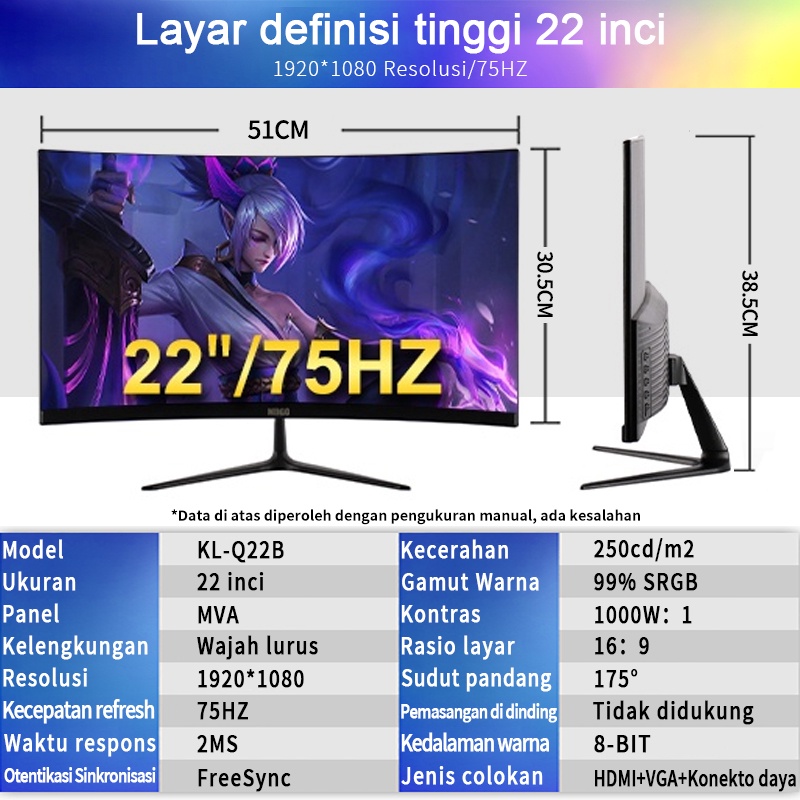 Jual 24-inci 144Hz monitor komputer LCD, desktop kantor, gaming, 1080P ...