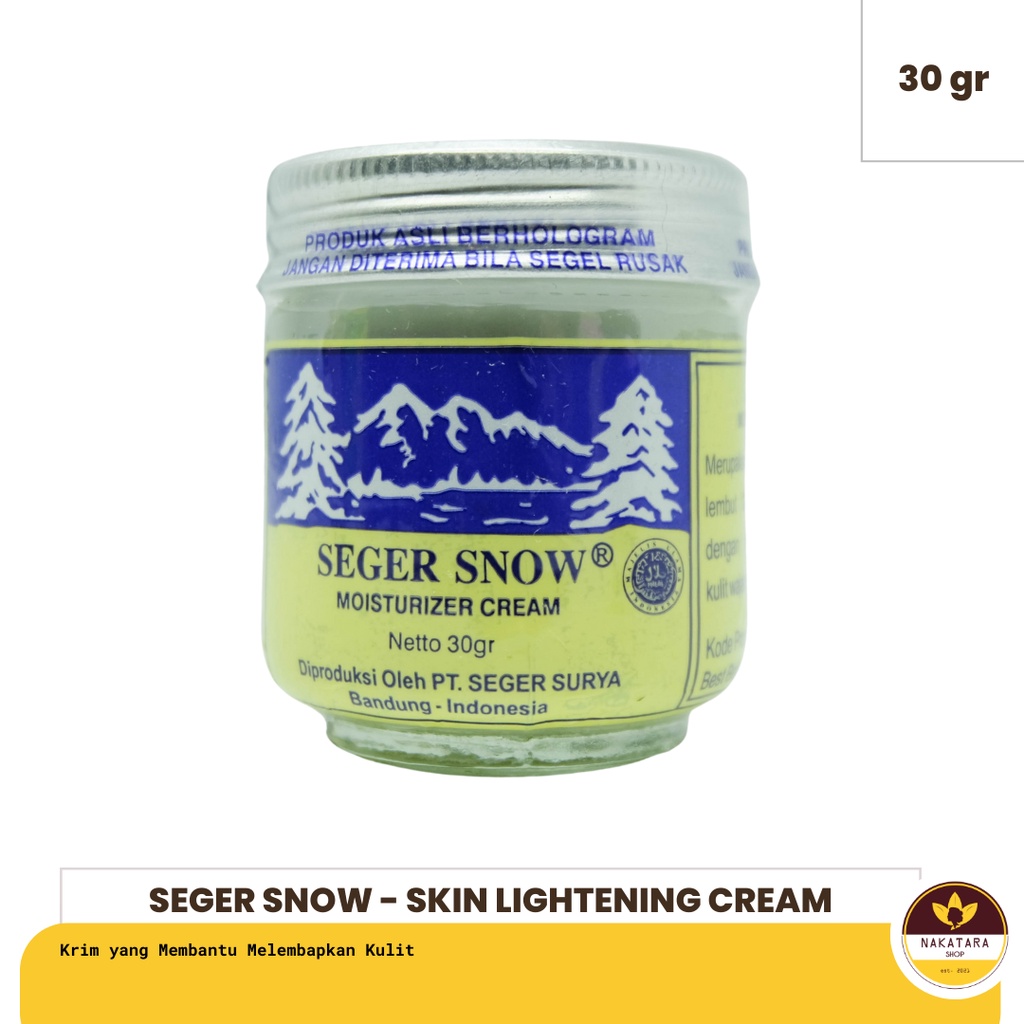 Jual Seger Snow Moisturizer Cream 30gr Kemasan KACA | Shopee Indonesia