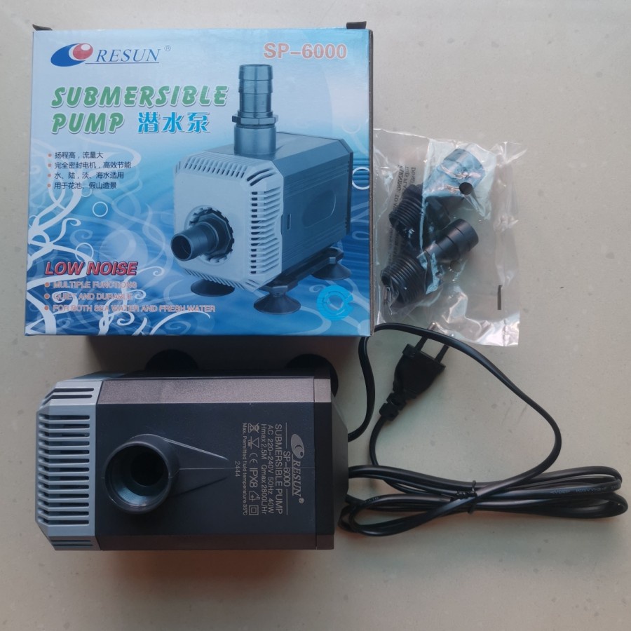 Jual Resun SP 6000 Pompa Celup Aquarium SP6000 40 watt 2800 liter SP ...