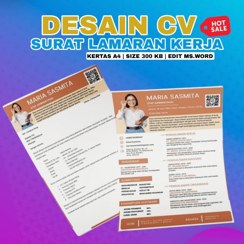 Jual Jasa Pembuatan CV/Resume | Jasa Desain CV Template Desain CV ...