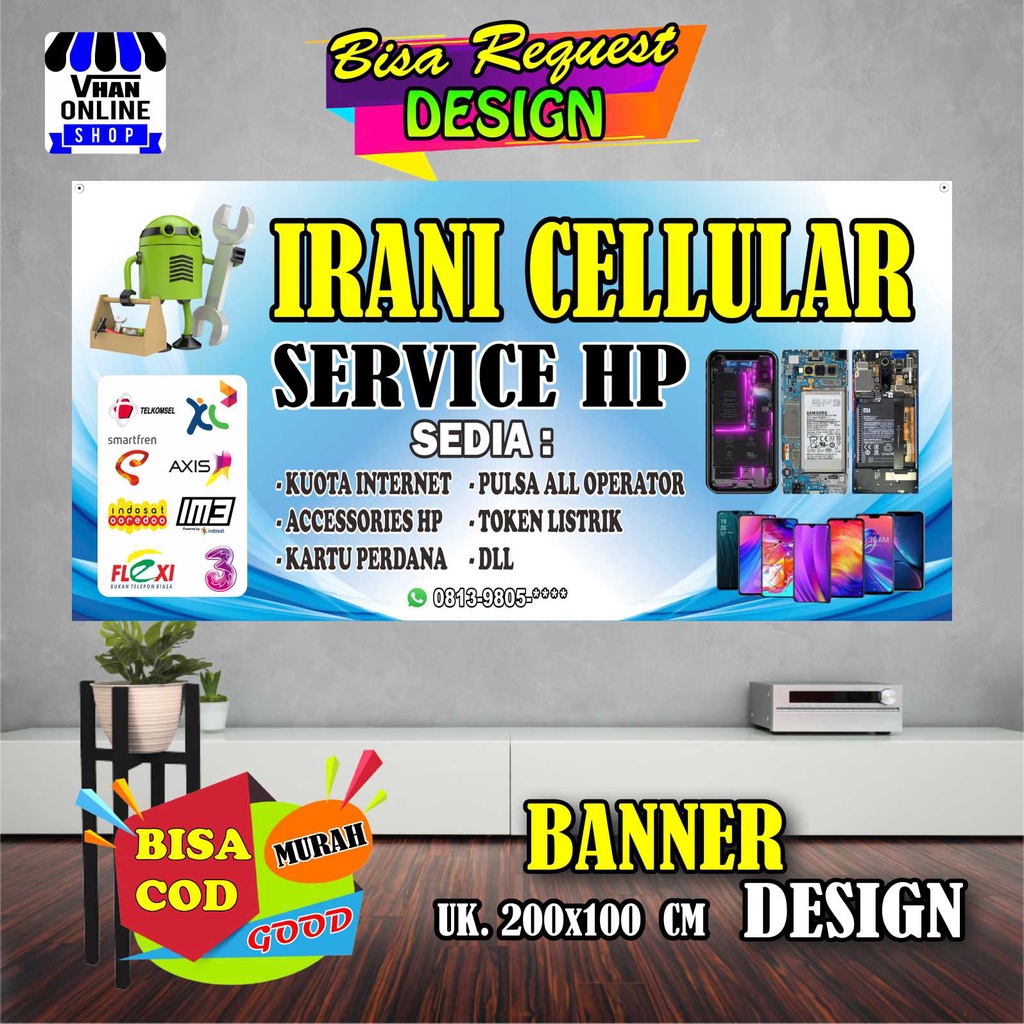 Jual Spanduk Banner Konter dan Service HP, Keren Kuat Murah | Shopee ...