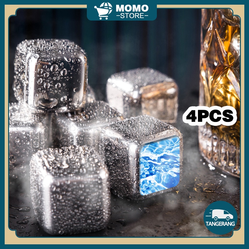 Jual 丨4PCS丨Es Batu Stainless Steel / Ice Cubes SUS 304 Alat Pendingin ...