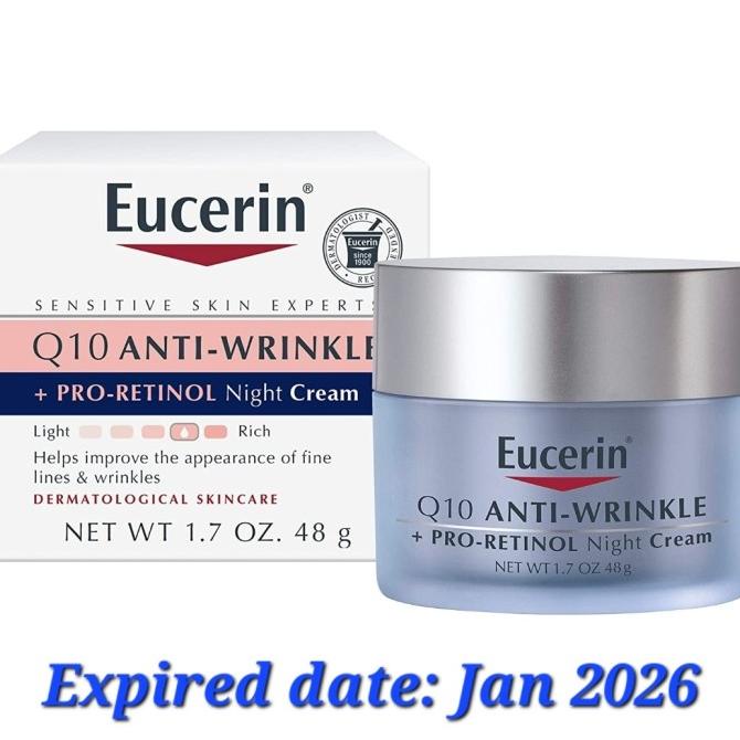Jual Eucerin Q10 Anti-Wrinkle + Pro-Retinol Night Cream, 1.7 fl oz (48 ...