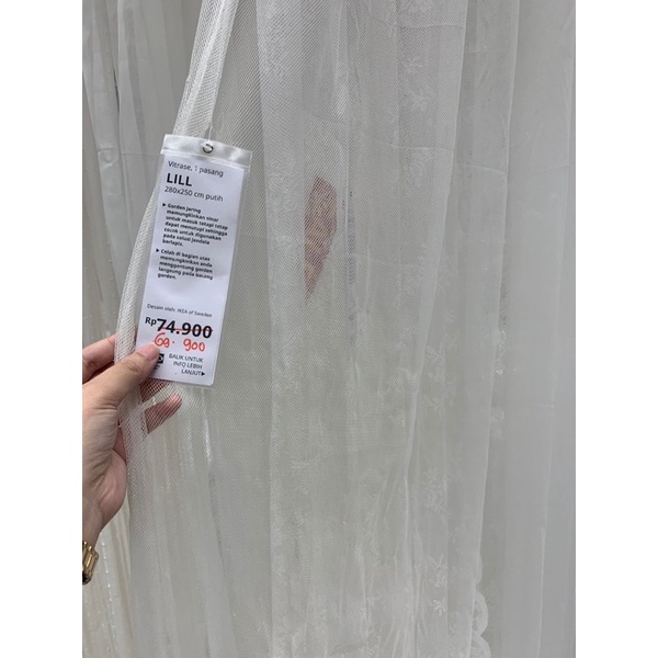 Jual Vitrase polos 1 pasang 280 x 250 cm Lill ikea | Shopee Indonesia