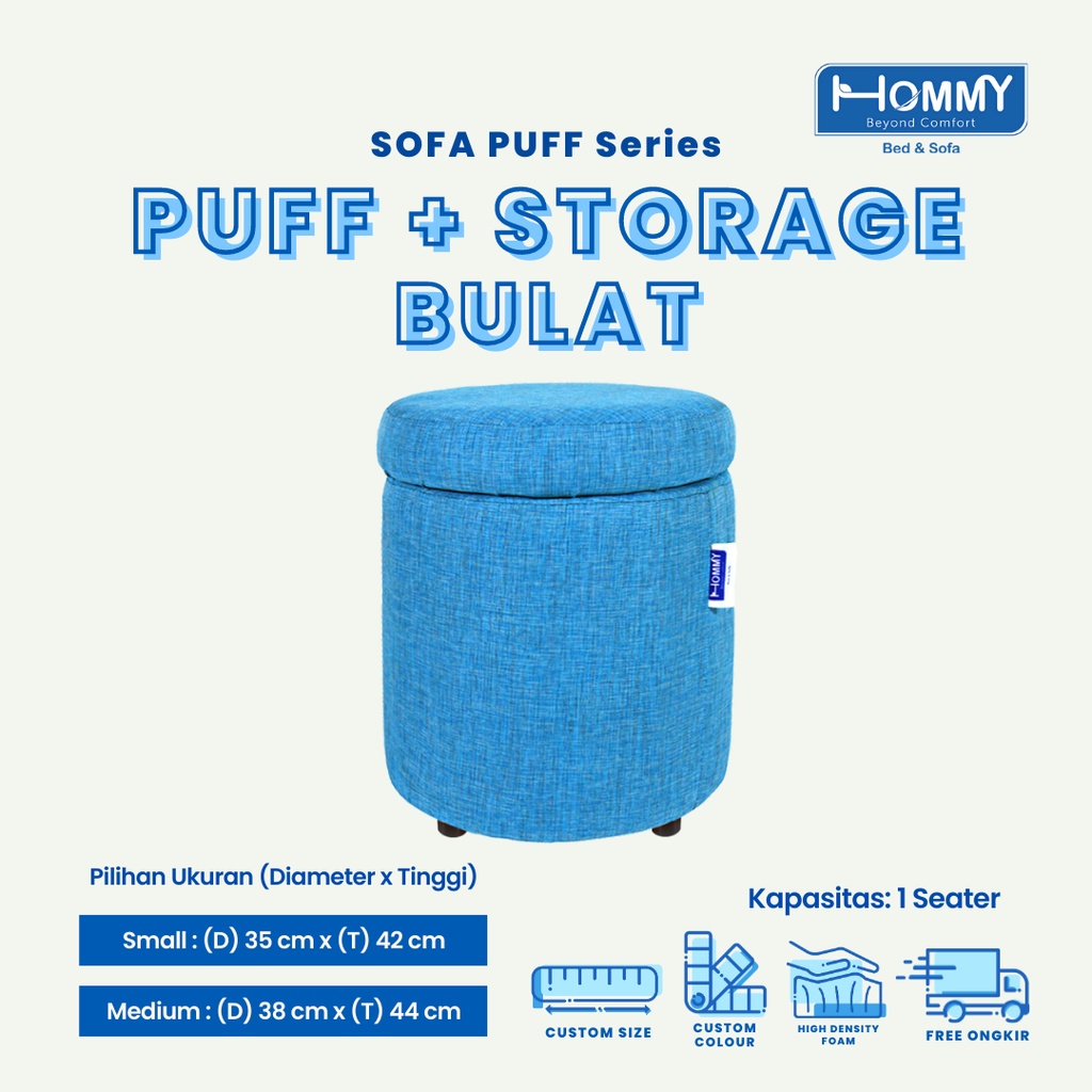Jual Sofa Puff Storage / Stool Storage Minimalis / Puff Storage Bulat ...