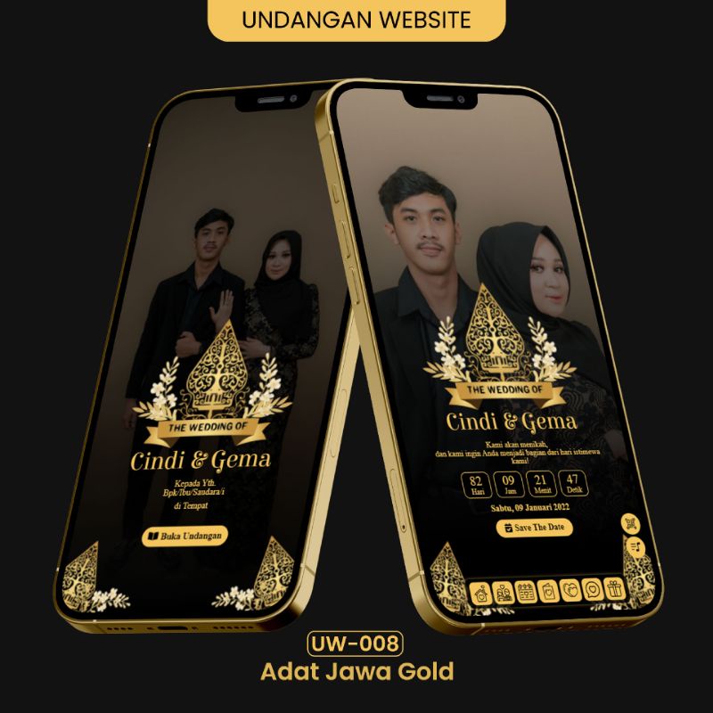 Jual Undangan Digital Website Pernikahan Tema Adat Jawa Gold 008 ...