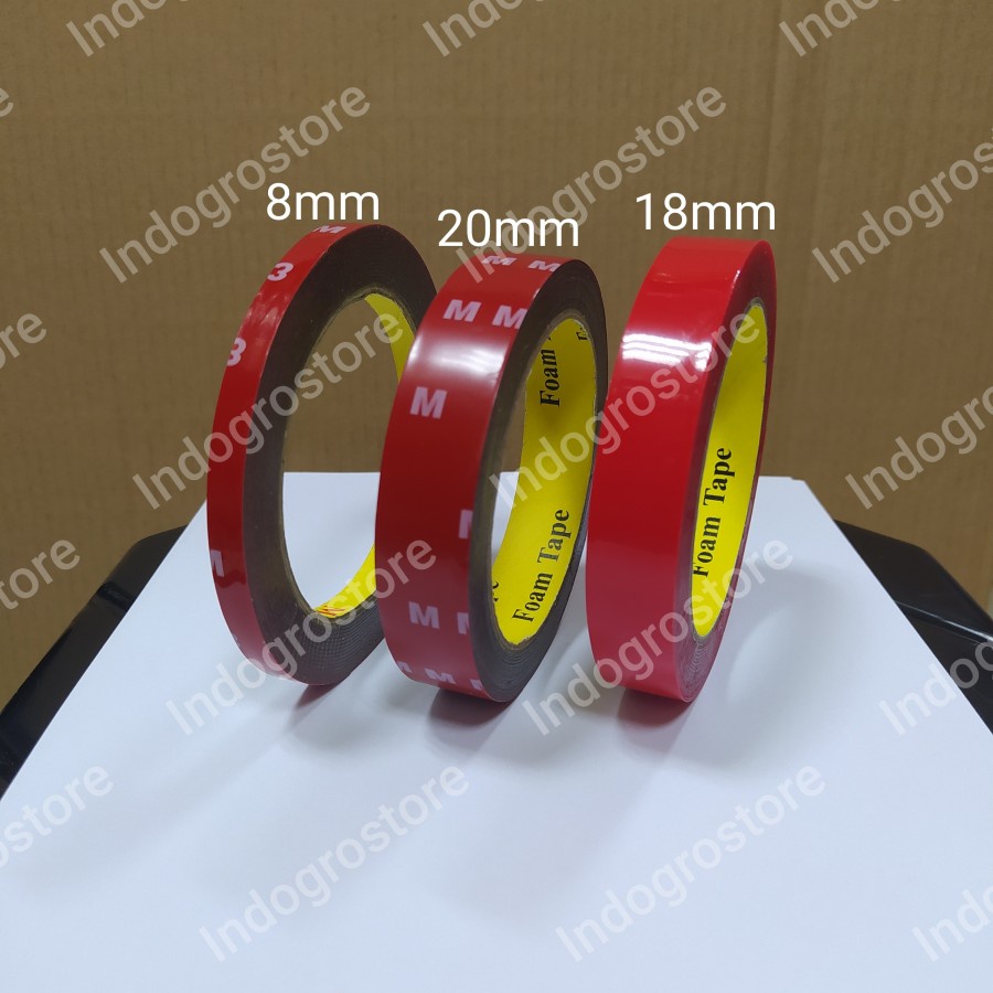 Jual Lem Perekat Double Tape 3M 8mm / 18mm / 20mm x 4,5 meter | Shopee Indonesia