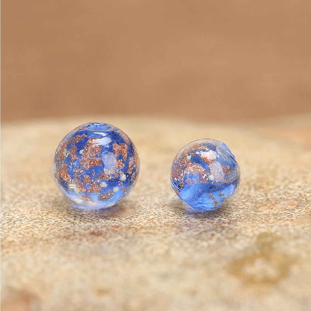 Jual Manik-Manik Kristal Luminous Corak Bunga Bentuk Bulat Lampwork ...