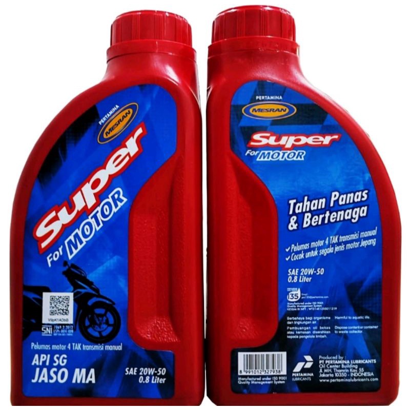 Jual Oli Pertamina Super Motor 800Ml Oli Mesran Super Motor 800Ml ...