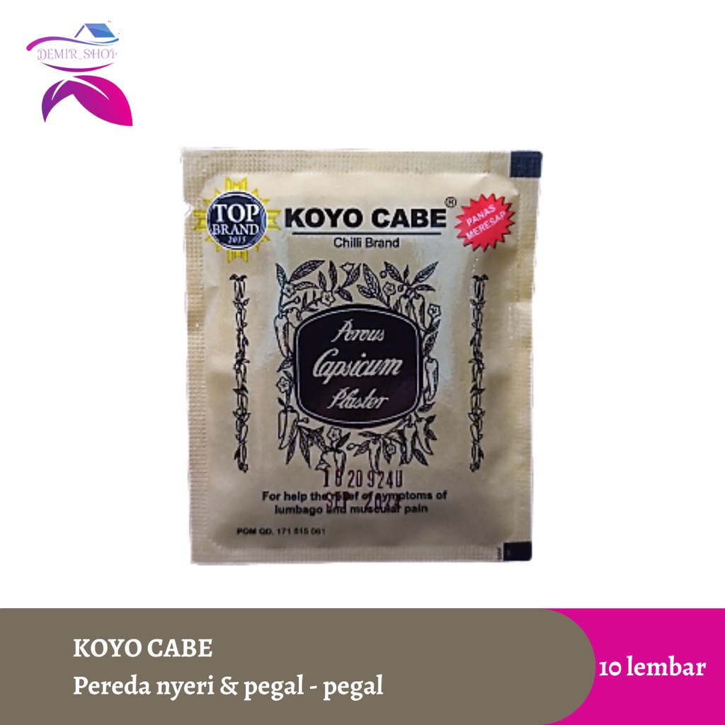 Jual Koyo Cabe Sachet isi 10 Lembar / Pereda Nyeri Otot / Pegal Linu ...