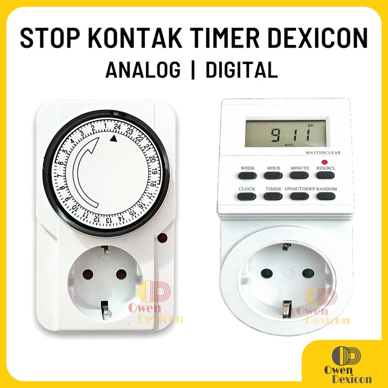 Jual DEXICON Stop Kontak Timer 24 jam / Colokan Timer Digital / Timer ...