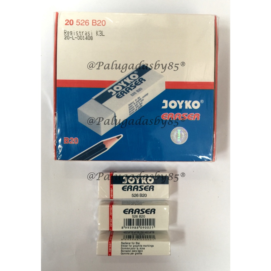 Jual (1 Biji) Penghapus JOYKO 526-B20 Putih / Eraser Penghapus Joyko 526-B20 / Eraser Joyko 526 ...