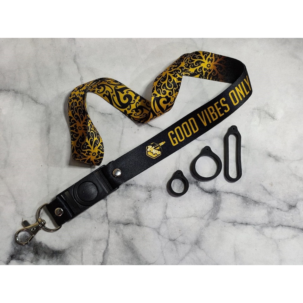 Jual Lanyard Printing Motif Good Vibes Only/Lanyard Printing Pods Kece ...