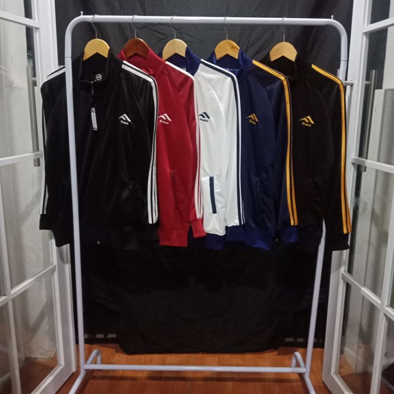 Jual JAKET TRACKTOP 3SETRIP FRAMS HITAM PLAT PUTIH 03 | Shopee Indonesia