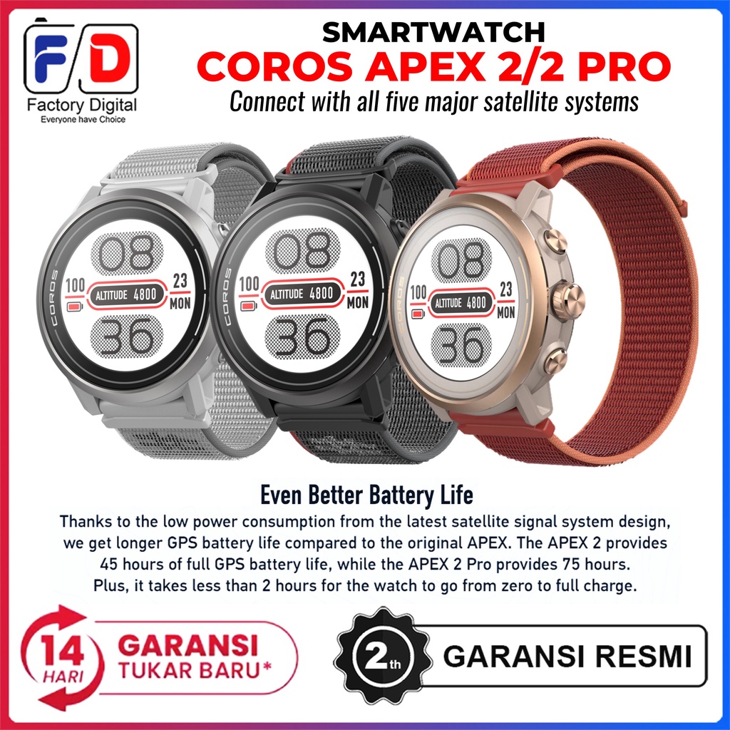 Jual Jam Tangan Coros APEX 2 Coros APEX 2 Pro GPS Outdoor Smartwatch - New | Shopee Indonesia